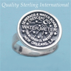 QR433 Water Meter Ring-Sterling Silver Rings